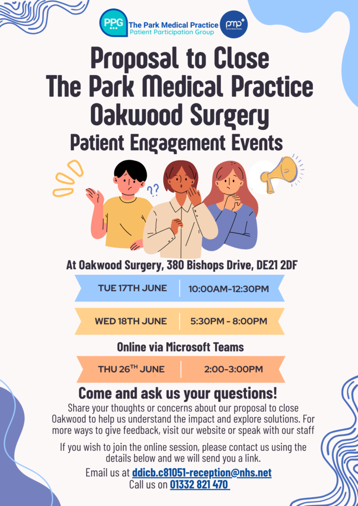 Proposal to close the Park Medical Practice at Oakwood. - The Park ...